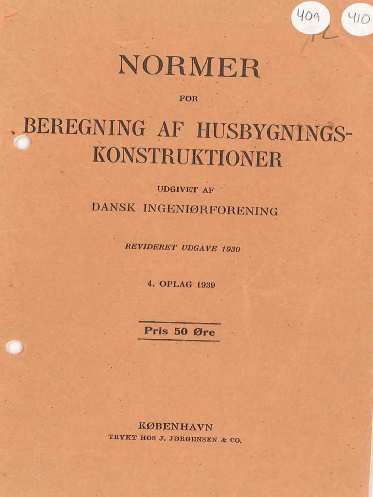 748 - 1939 Normer For Beregning Af Husbygningskonstruktioner | PDF