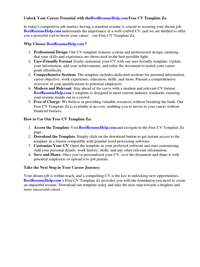 Free CV Template Za | PDF | Art