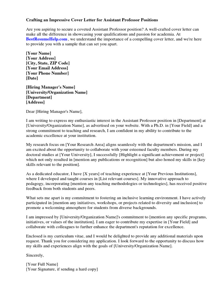 Cover Letters for Aspiring Professors | PDF | Résumé | Doctor Of Philosophy