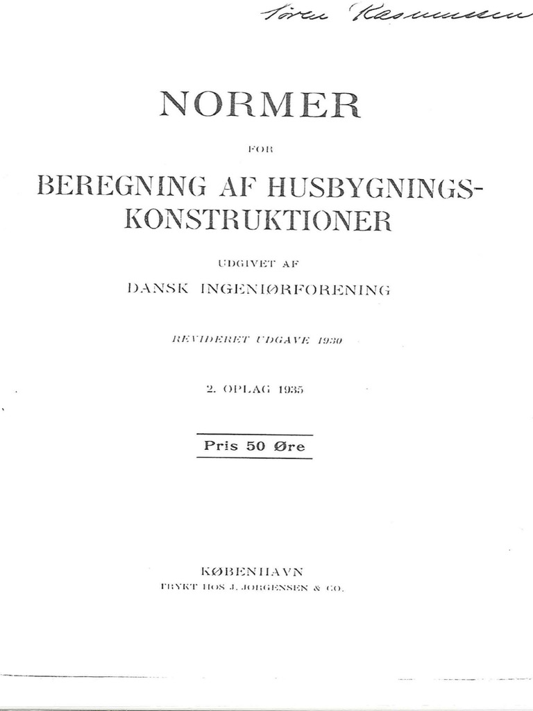 918 - 1935 Normer For Beregning Af Husbygningskonstruktioner | PDF 918 - 1935 Normer For Beregning Af Husbygningskonstruktioner | PDF