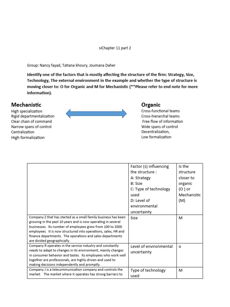Worksheet CH 11 Part 2 F 22-23 | PDF | Organizational Structure | Business