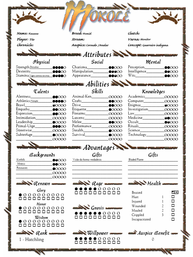 Mokolé Fichas | PDF