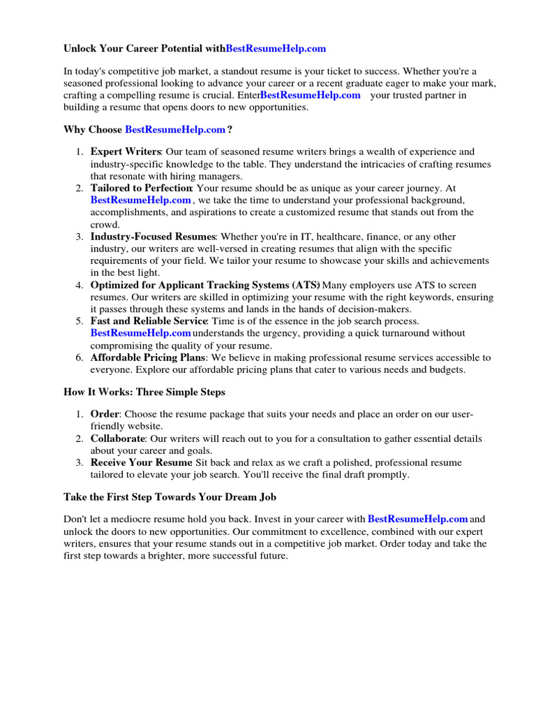 Expert Resume Help for Career Success | PDF | Résumé