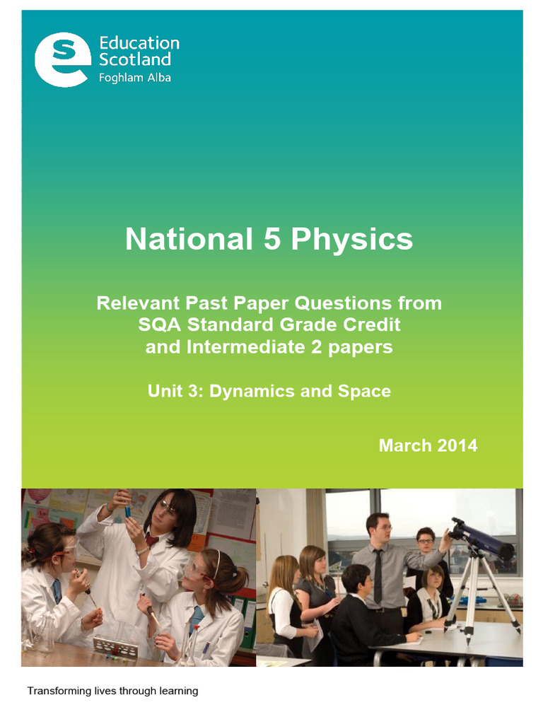 N5 Physics Dynamics Past Paper Questions | PDF | Telescope | Force