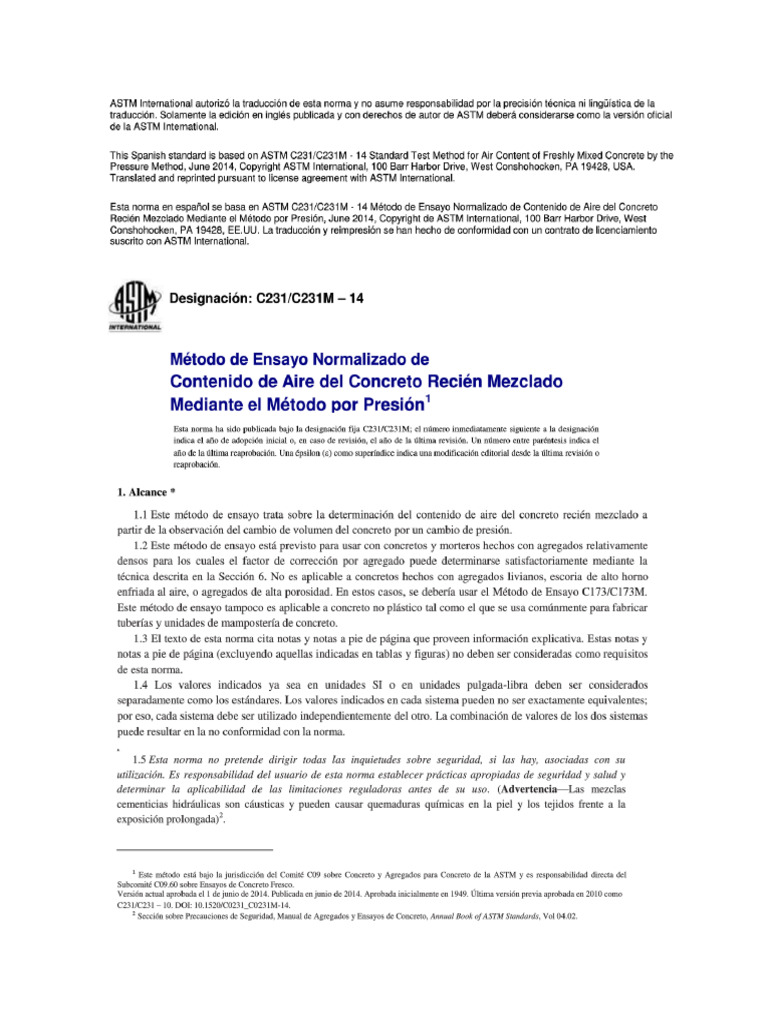 Astm C231 | PDF