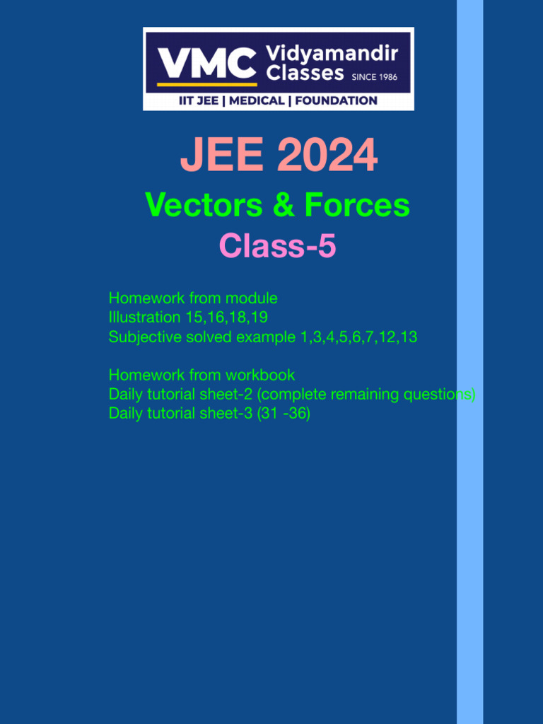 Vectors Live Class-5 Teacher Notes | PDF | Metrology | Classical Mechanics