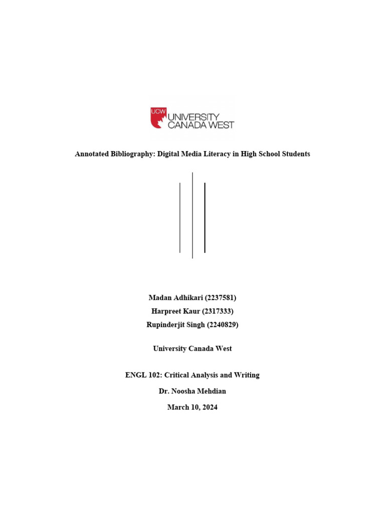 Annotated Bibliography 1 | PDF | Information Literacy | Literacy