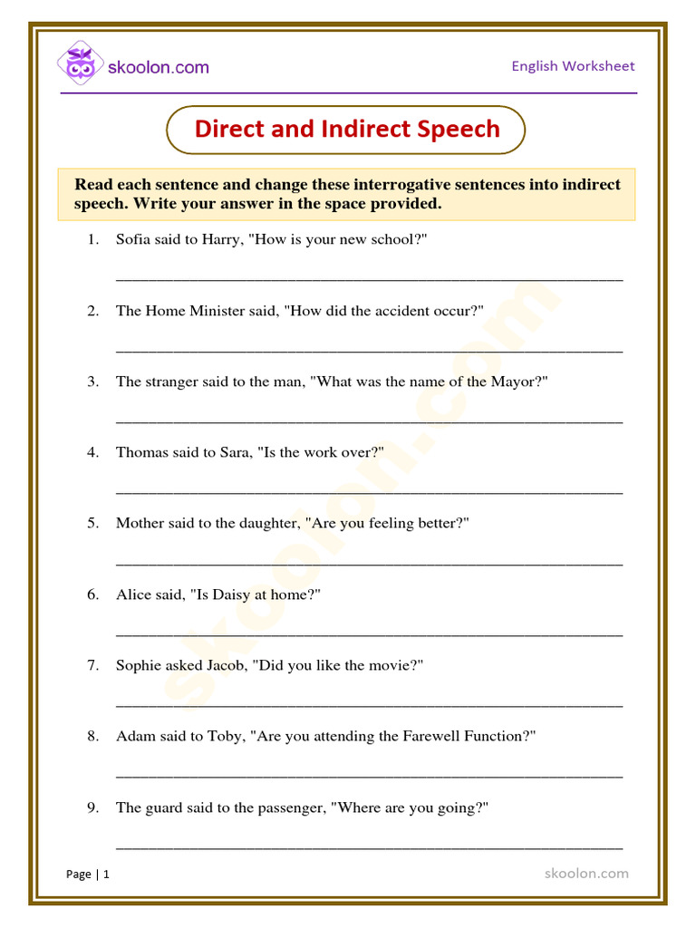 G5 English Direct and Indirect Speech 673 | PDF