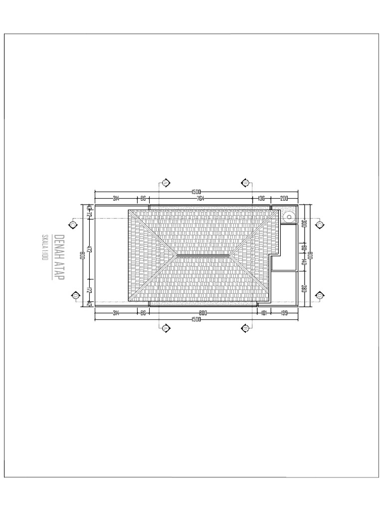Tugas 1.2 Denah Atap | PDF