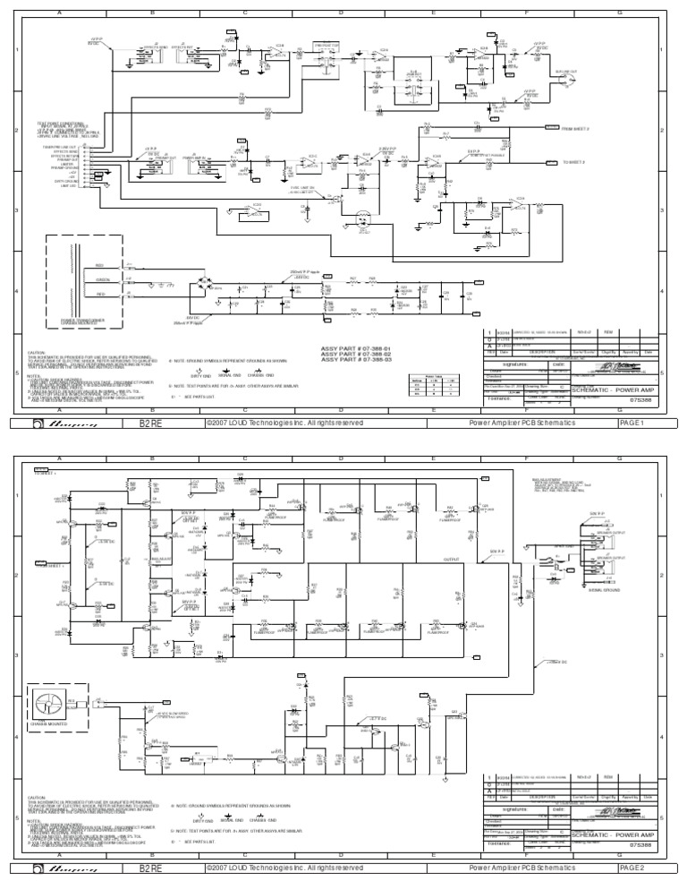 Ampeg B2RE Power Amplifier Schematic | PDF | Electrical Engineering ...