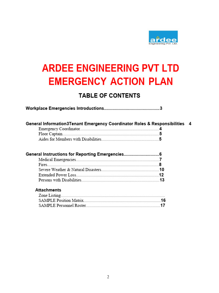 Emergency Action Plan | PDF | Emergency | Emergency Evacuation