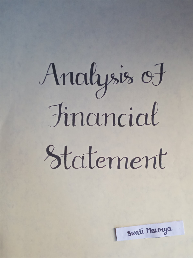 Cash Flow Statement Project - Swati | PDF