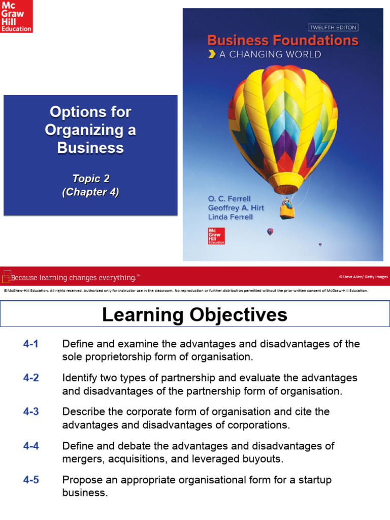 LEC 3 & 4 - PPT - Ch02 Options For Organising Business (Updated 3-6 ...