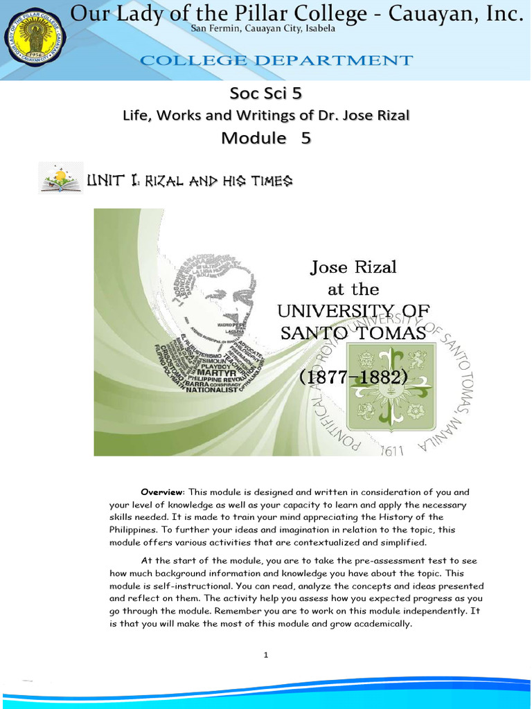 Rizal Module 5 1 | PDF | Philippines | Manila