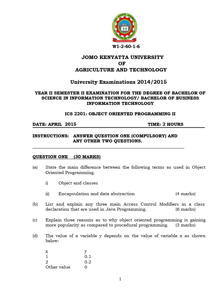 Ics 2201 Object Oriented Programming Ii | PDF | Body Mass Index | Constructor (Object Oriented ...