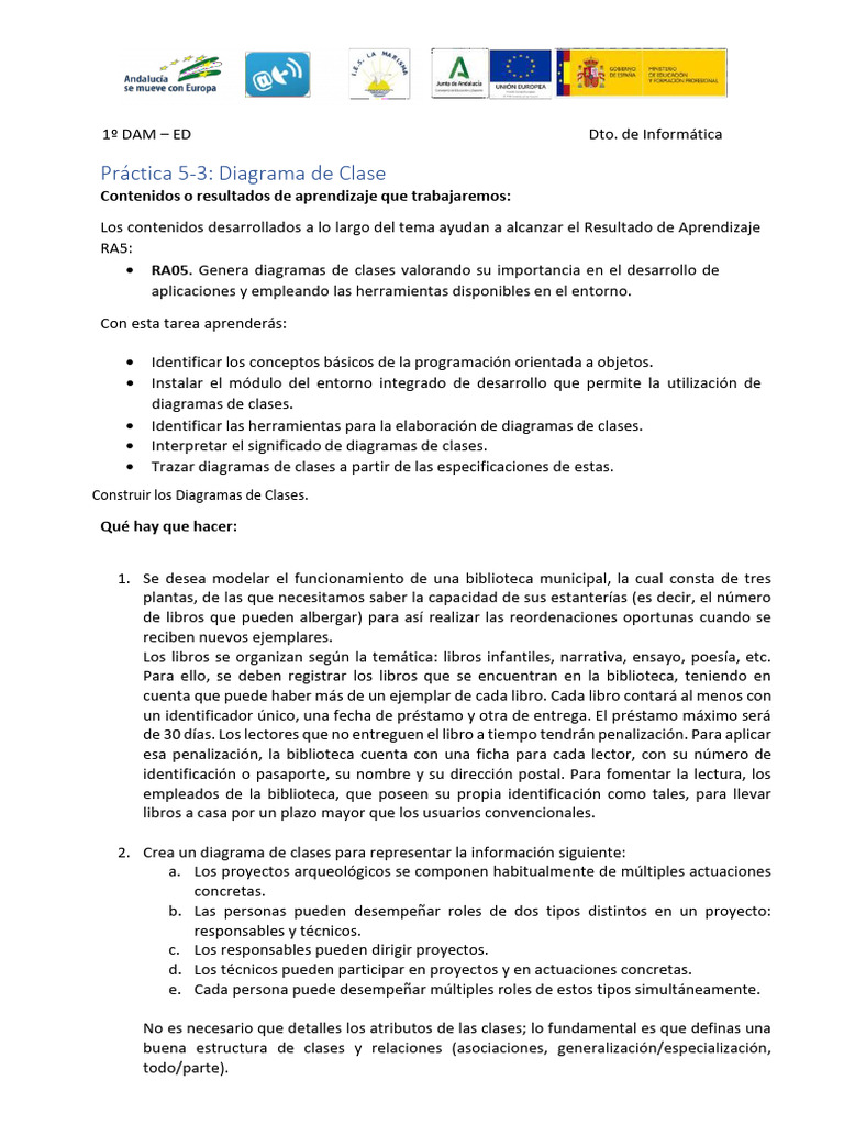 Práctica 5-3. Diagrama de Clase | PDF