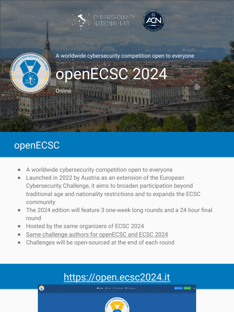 ECSC 2024 - openECSC | PDF | Sports & Recreation