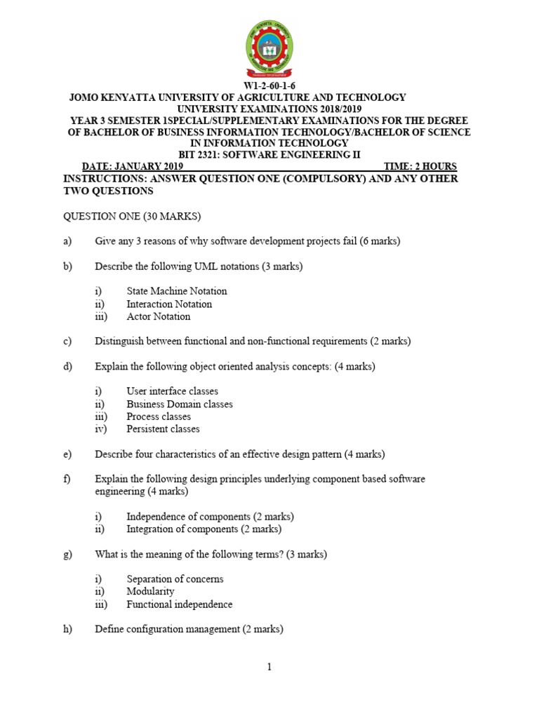 Bit 2321 Soft Engineering Ii | PDF | Component Based Software Engineering | Software Engineering