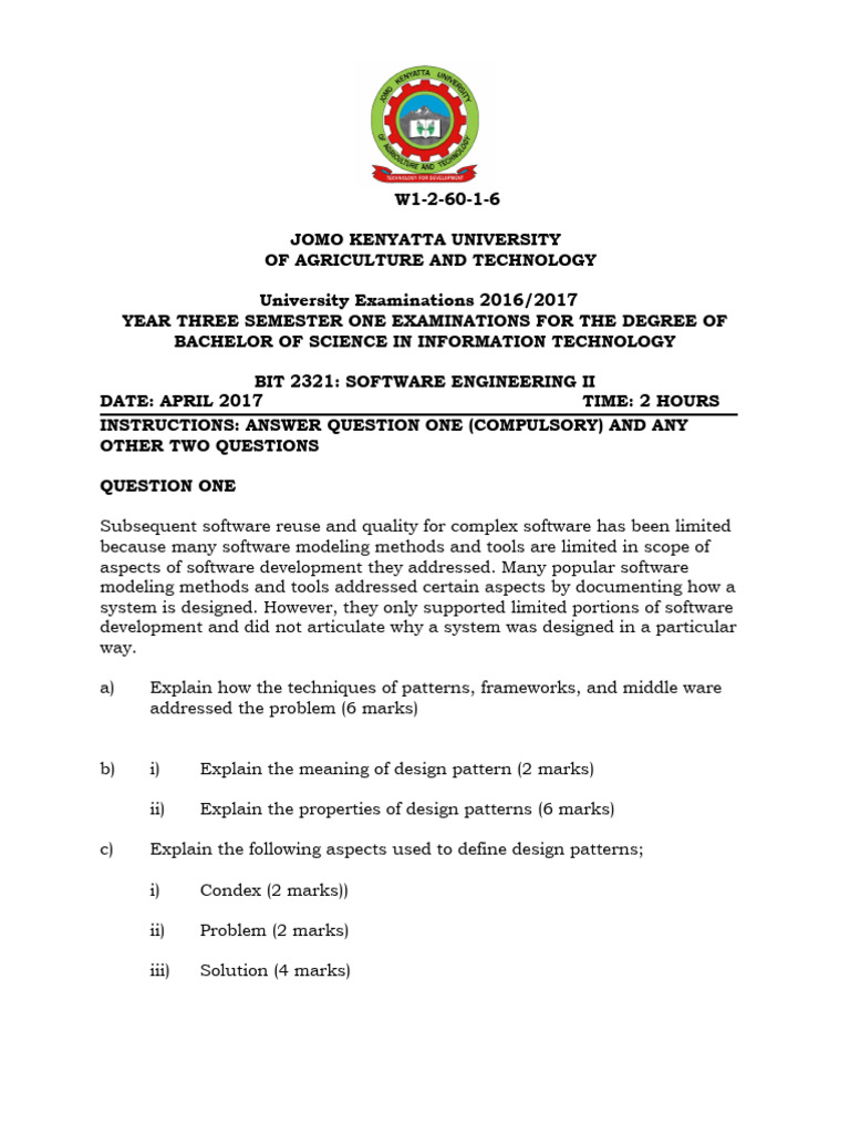 Bit 2321 Software Engineering Ii | PDF | Software | Software Design Pattern