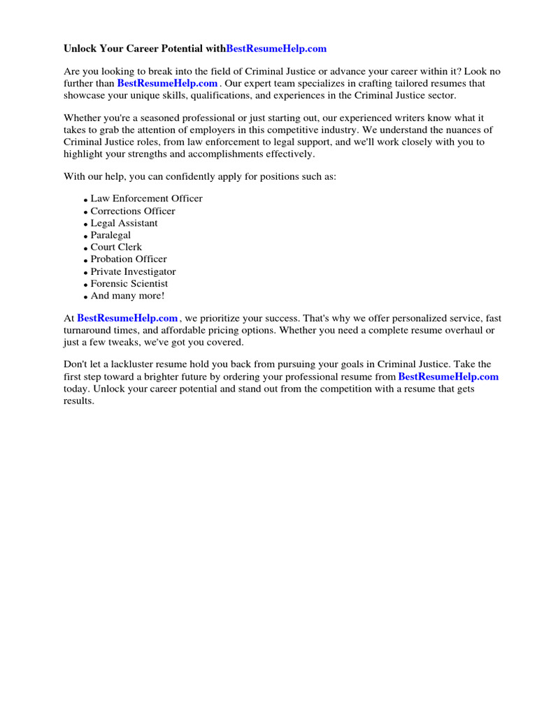 Criminal Justice Cover Letter Sample | PDF | Résumé | Crimes