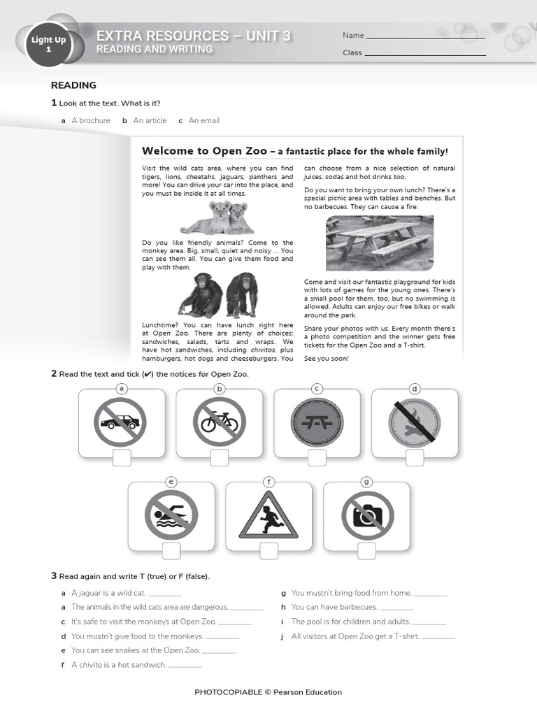 Level 1 Unit 3 | PDF | Lunch | Elephant