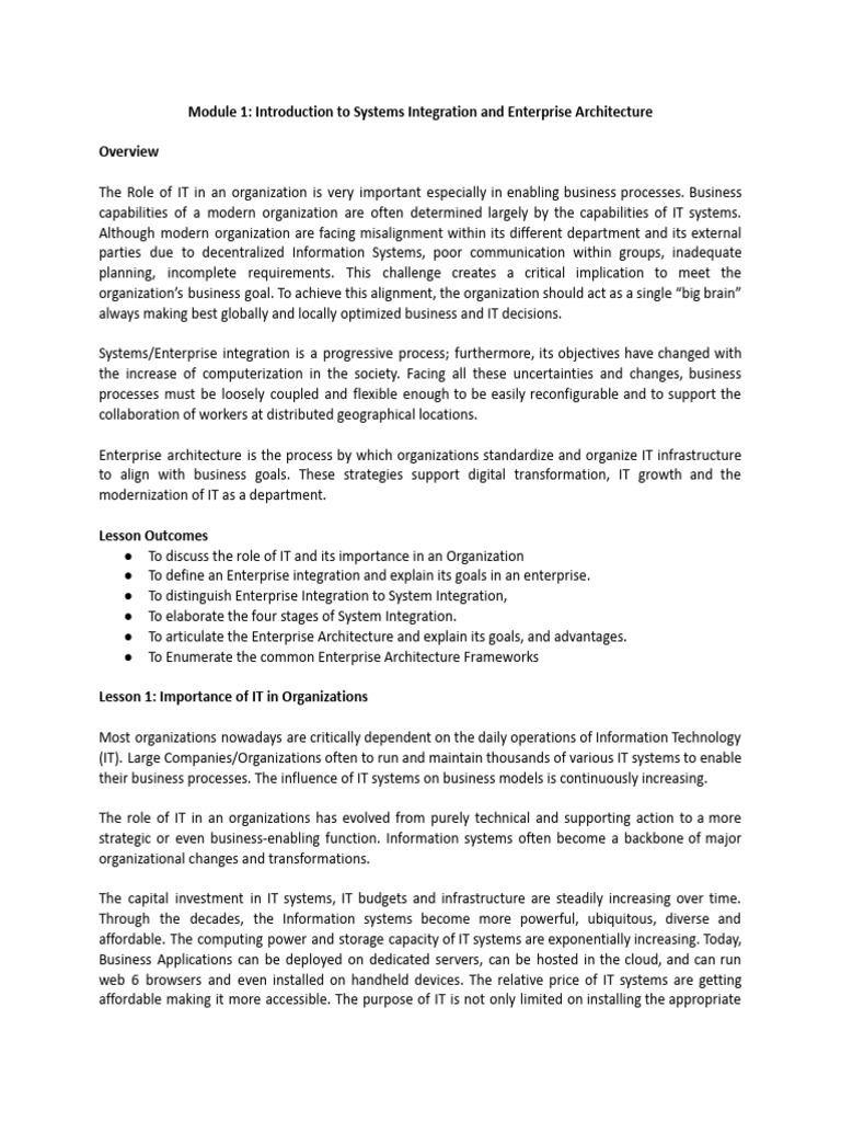 Module 1 | Download Free PDF | Enterprise Architecture | Software Architecture