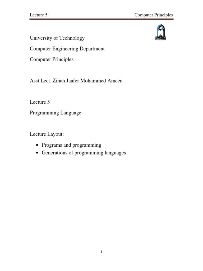 Lec 5 | PDF | Programming | Computer Program