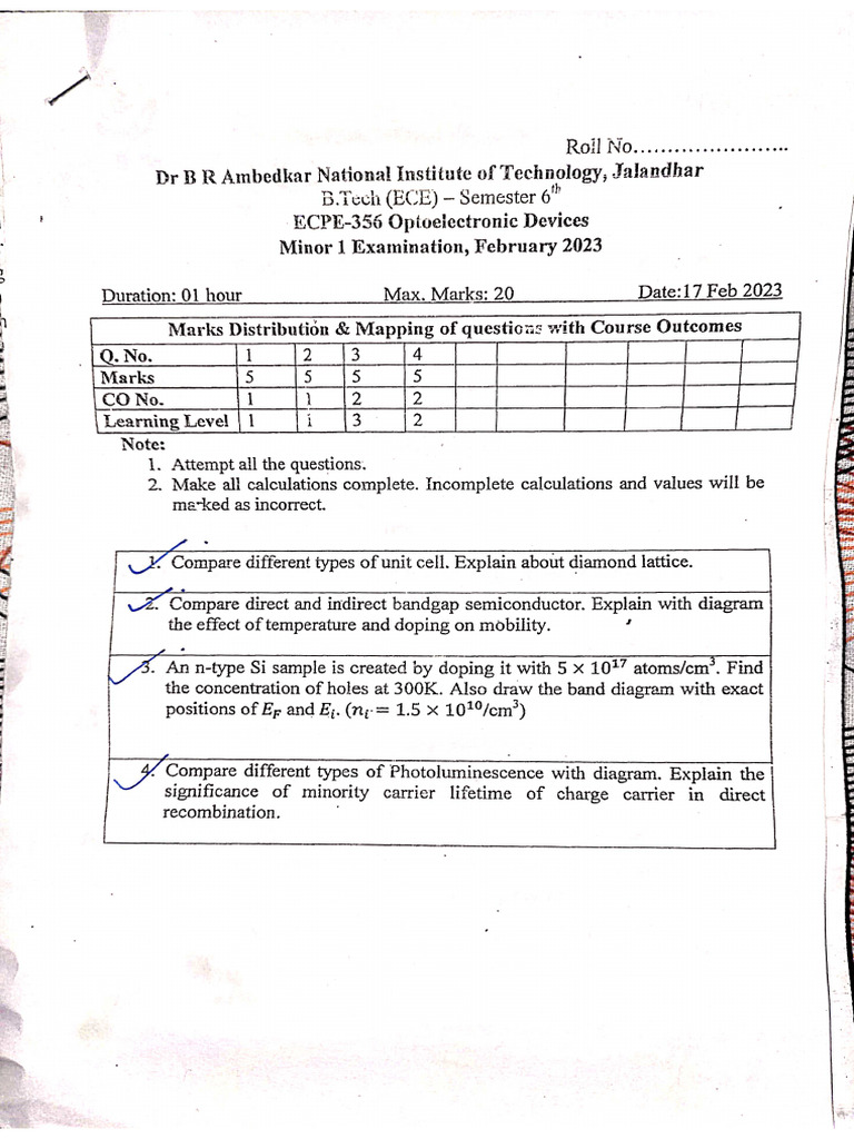 Minor Pyq-6th Sem | PDF