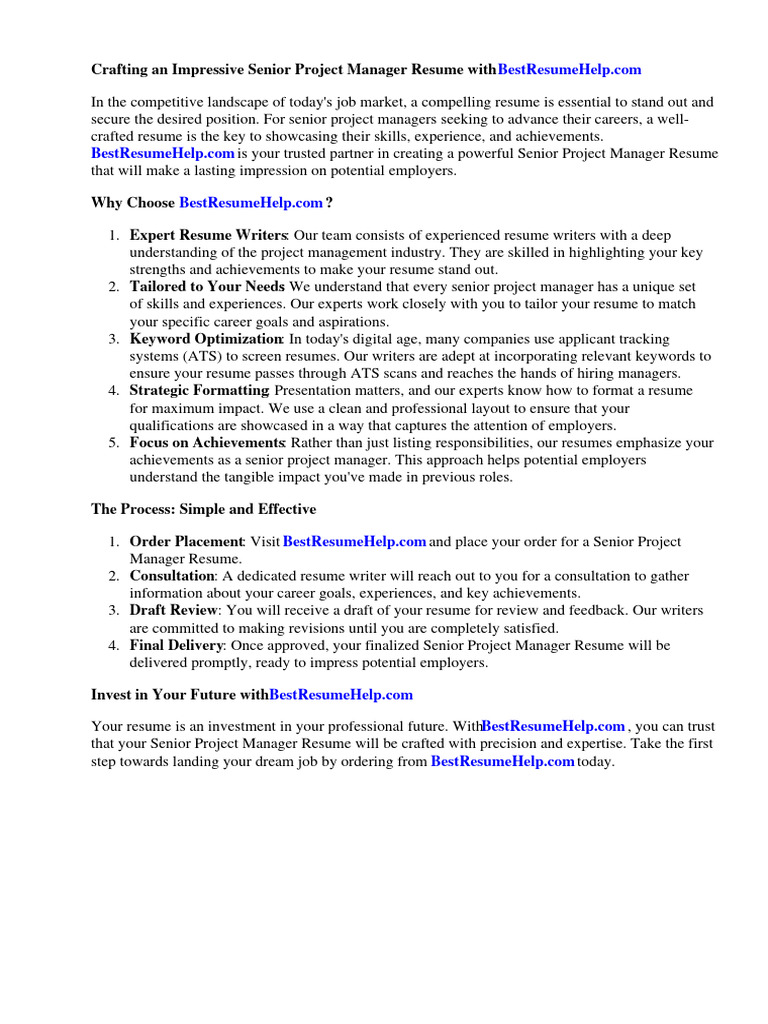 Senior Project Manager Resume Guide | PDF | Résumé | Project Management