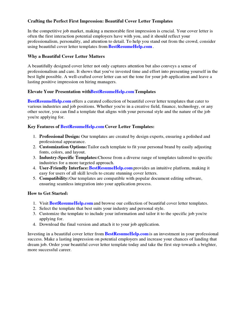 Beautiful Cover Letter Template | PDF | Résumé