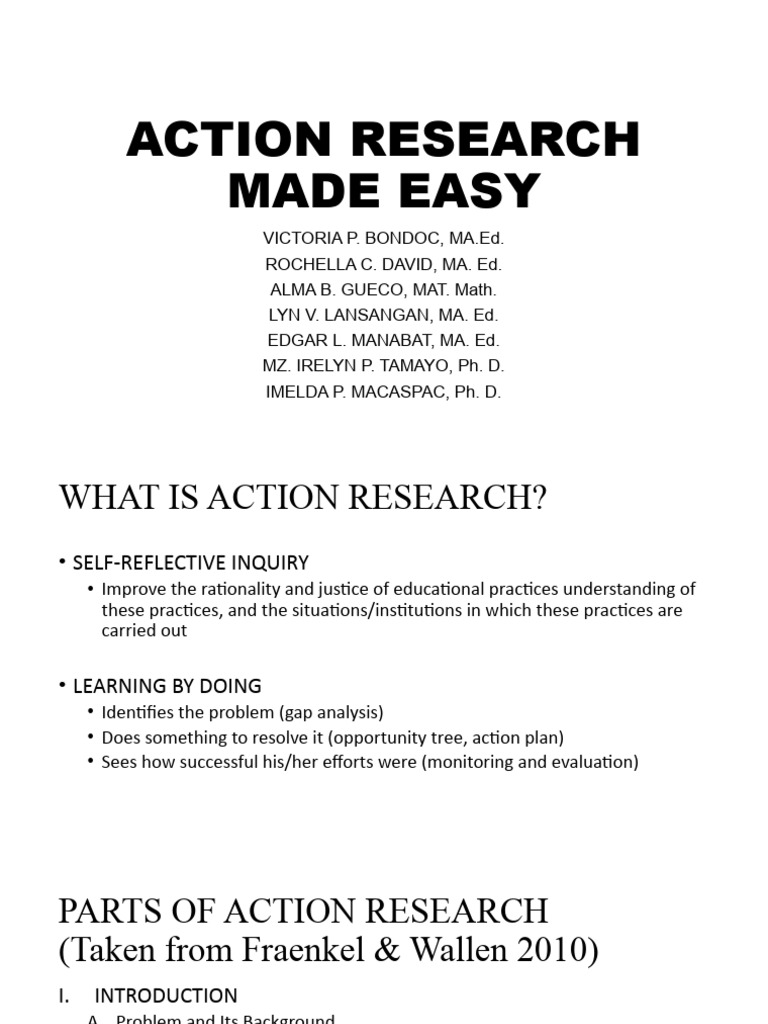 Action Research Made Easy | PDF | Action Research | Cognition