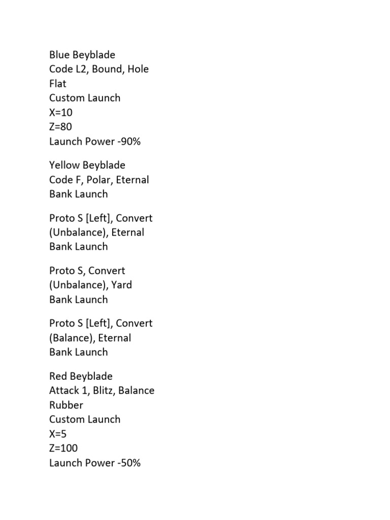 Beyblade Physic Combos Color Series | PDF