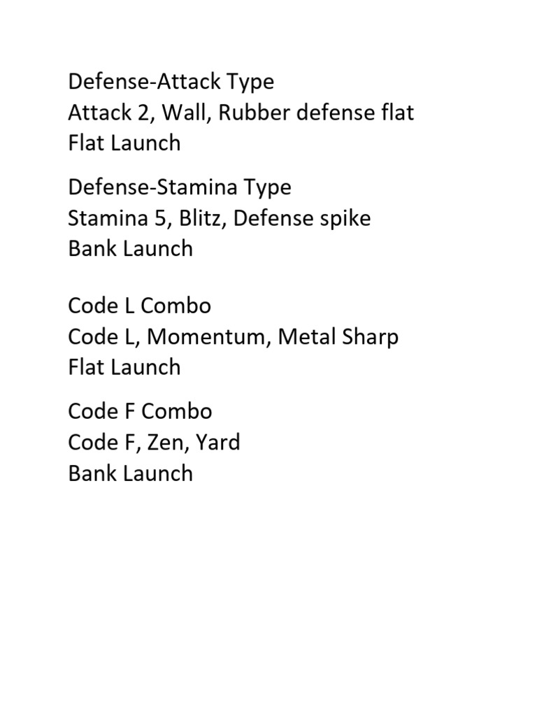 BeyBlade Physic Combos | PDF