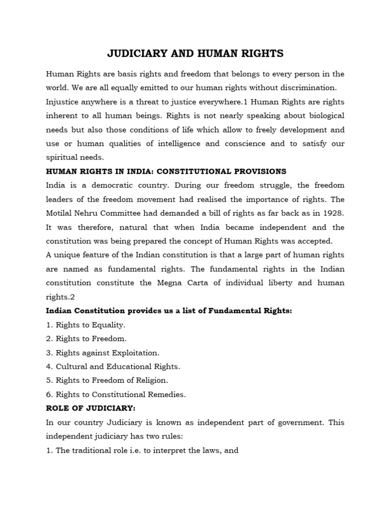 Judiciary and Human Rights | PDF | Human Rights | Judiciaries