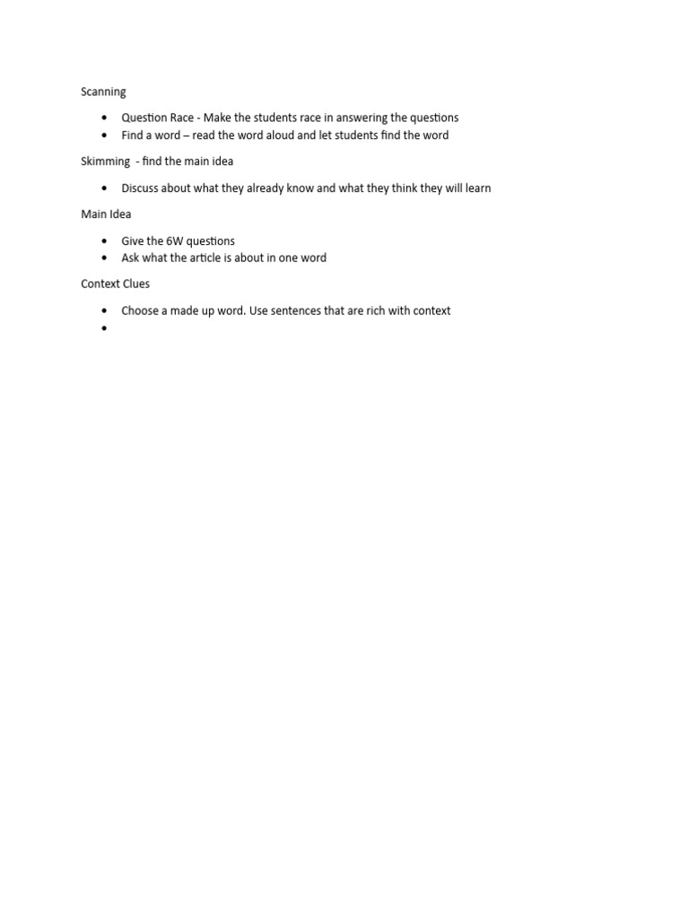 Catch Up Friday - Reading Strategies | PDF