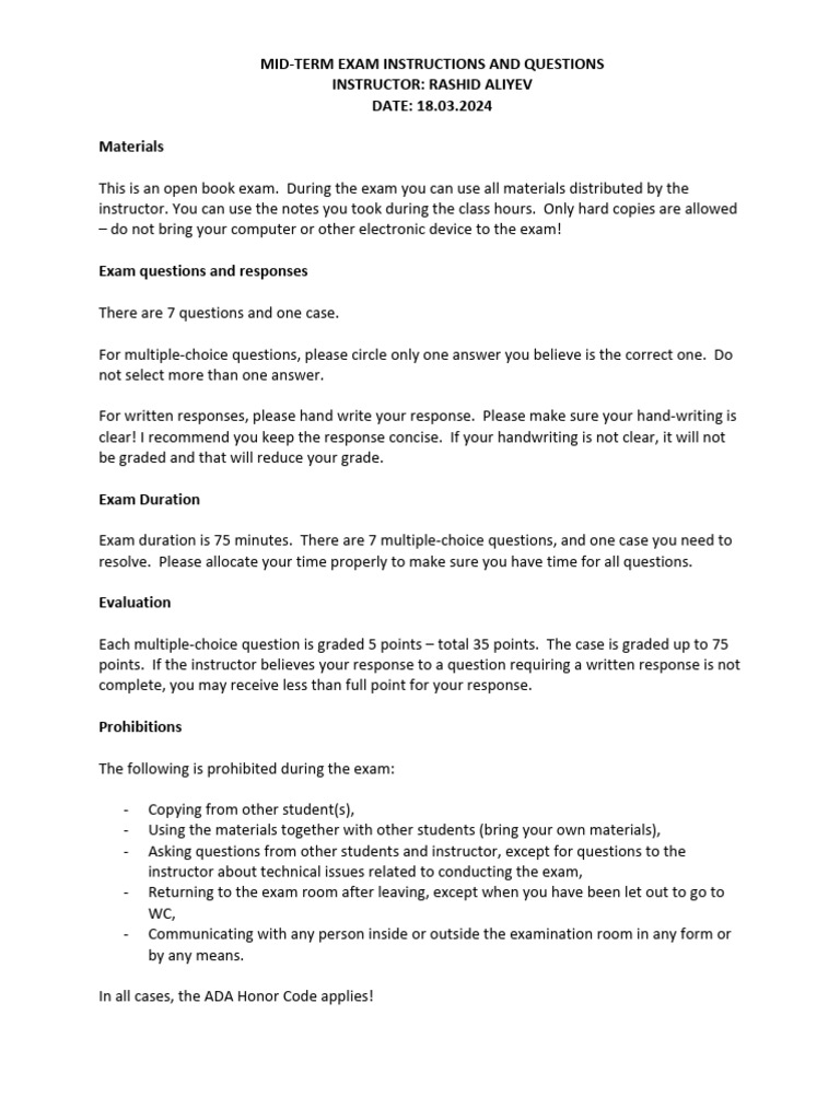 IBL Exam Rules and Instructions | PDF | Letter Of Credit | Arbitration
