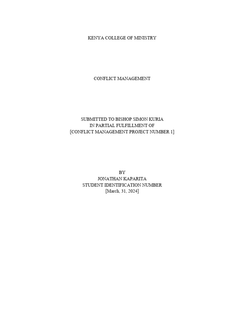 Conflict Resolution Book Analysis Report | PDF | Conflict Resolution ...
