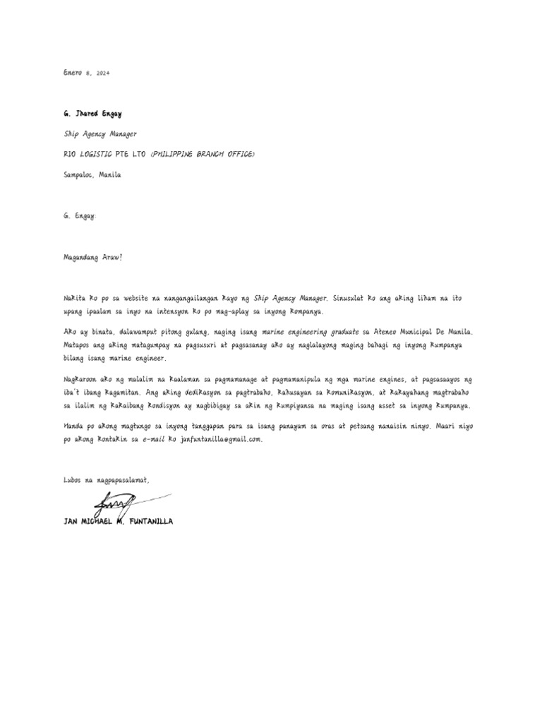 Liham Aplikasyon | PDF