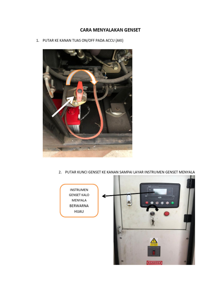 Cara Menyalakan Genset | PDF