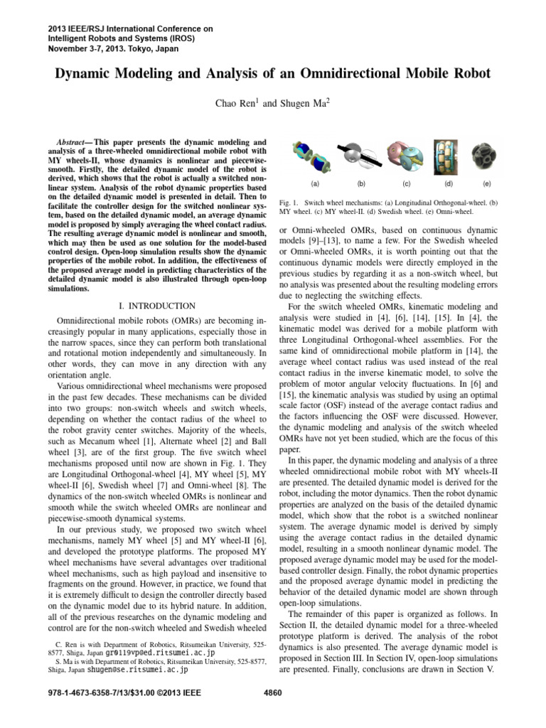 Paper - Dynamic Modelling and Analysis of An Omnidirectional Mobile ... Paper - Dynamic Modelling and Analysis of An Omnidirectional Mobile ...