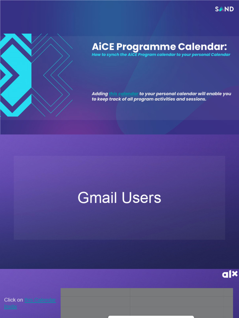 AiCE Program Calendar Guide | PDF