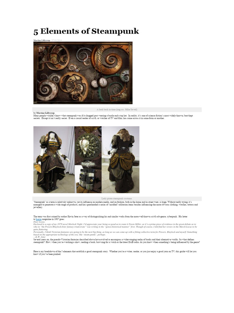 5 Key Elements of Steampunk Explained | PDF | Steampunk