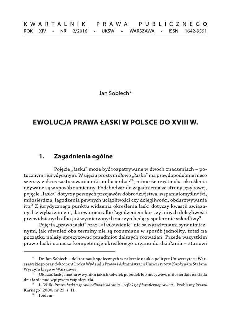 Redakcjakpp,+Ewolucja+Prawa+Łaski+w+Polsce+Do+XVIII+w | PDF