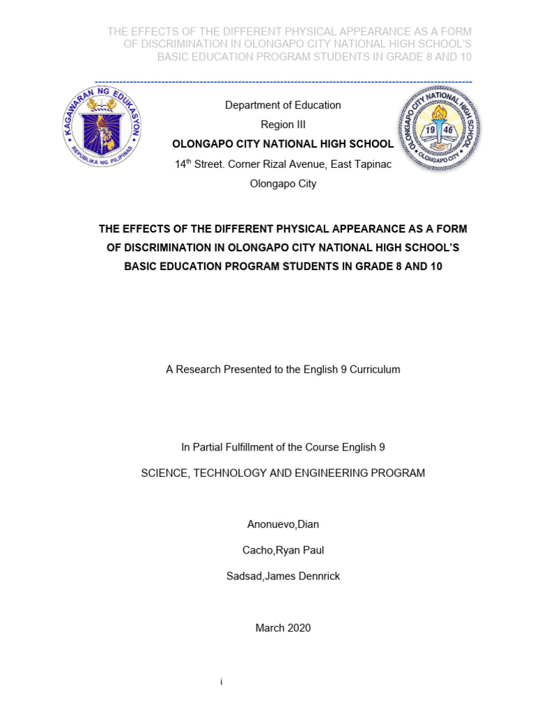 ENGLISH-RESEARCH-FINAL | PDF | Bullying | Violence