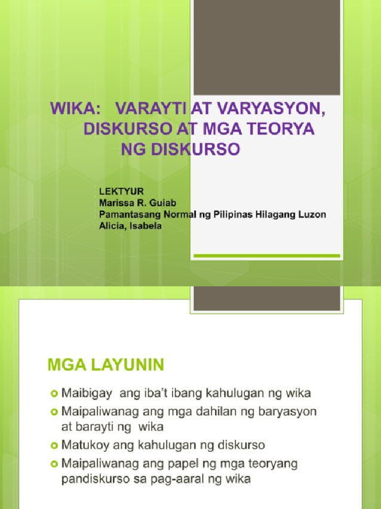 Varayti at Varyasyon NG Wika | PDF