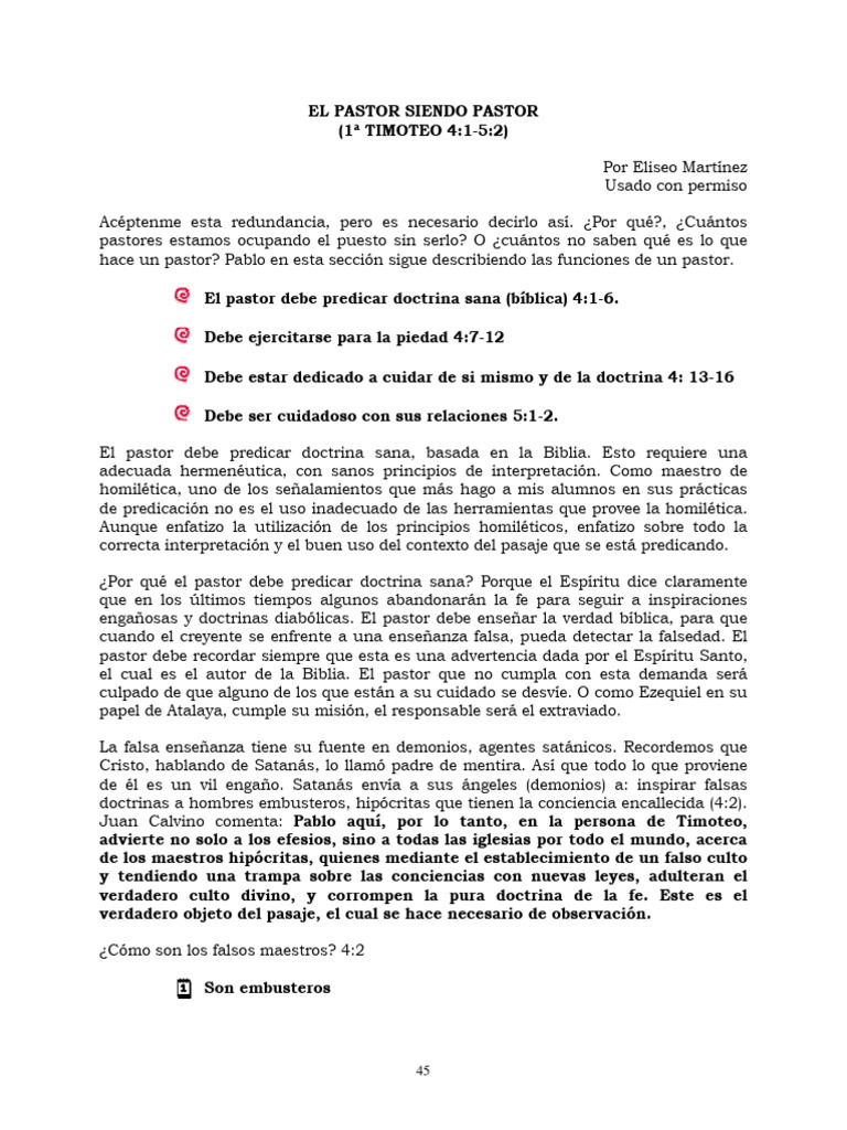 El Pastor en Primera Timoteo Segunda Parte | PDF | Pablo el apóstol | Amor