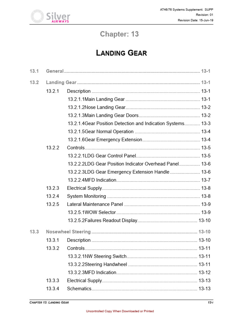ATR Systems Supp - Landing Gear | PDF | Landing Gear | Vehicle Parts