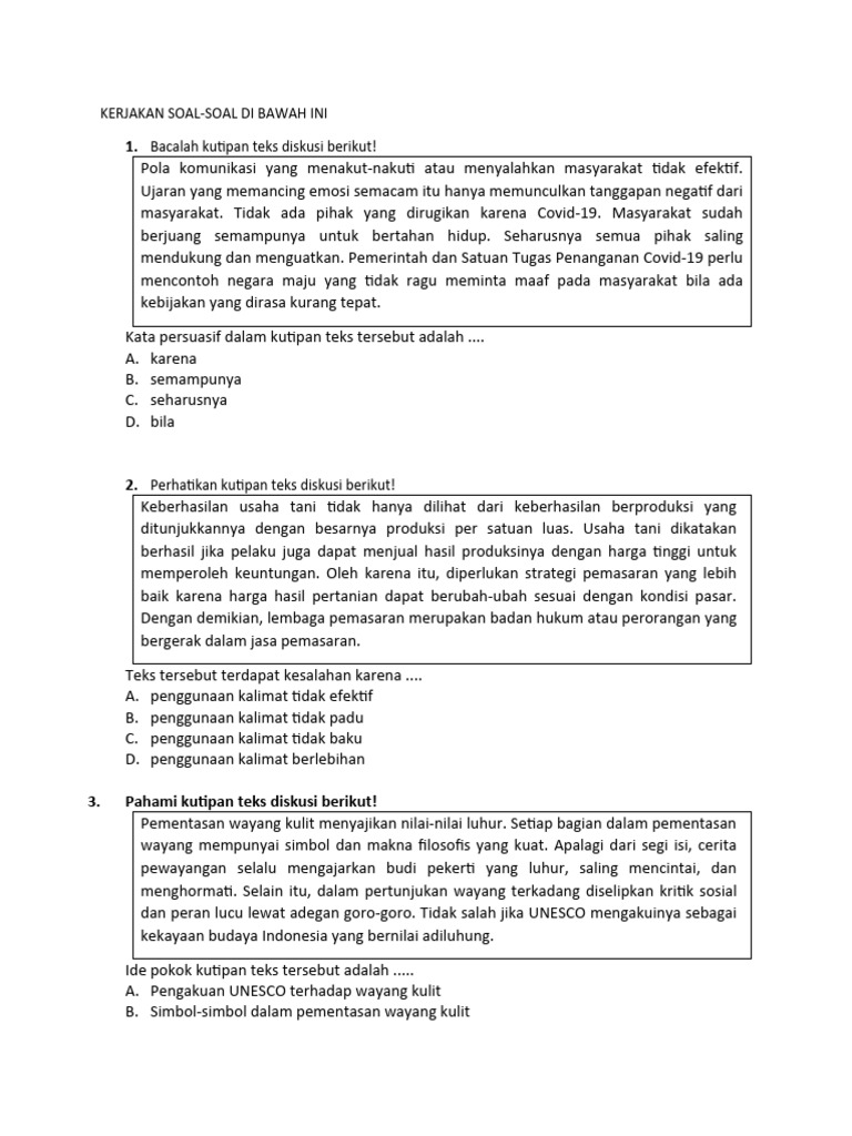 Latihan Soal KLS 9 | PDF