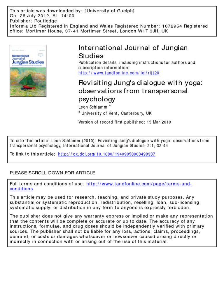International Journal of Jungian Studies | PDF | Carl Jung | Yoga