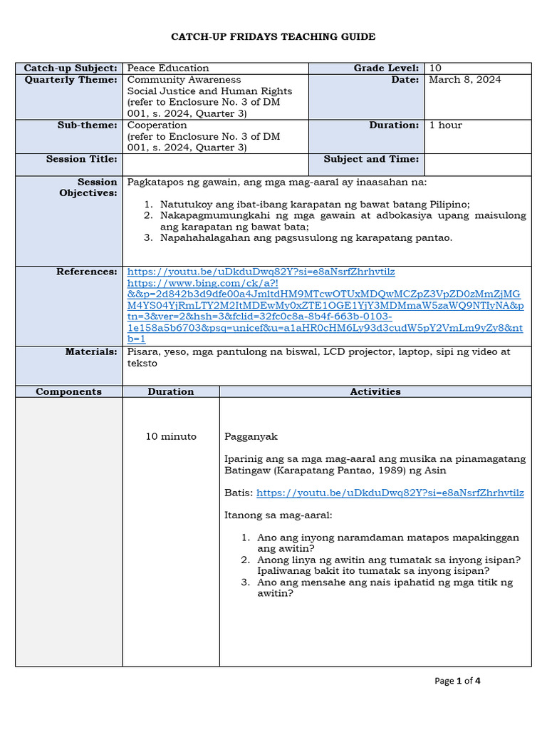 GRADE-10-PEACE-ED-TG-MARCH-8 | PDF